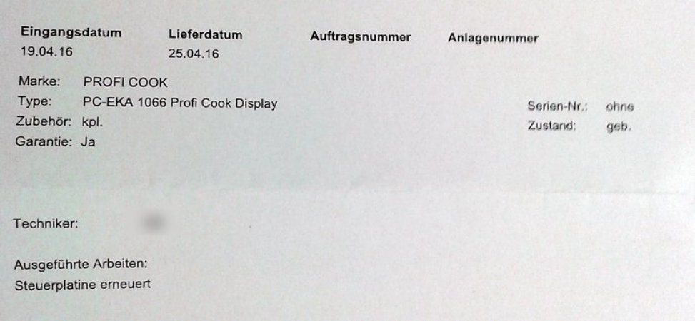 Welcome back Profi Cook EKA 1066! | jfhp.de